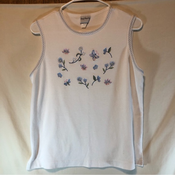 Bon Worth | Tops | Bon Worth Womens White Sleeveless Top With ...